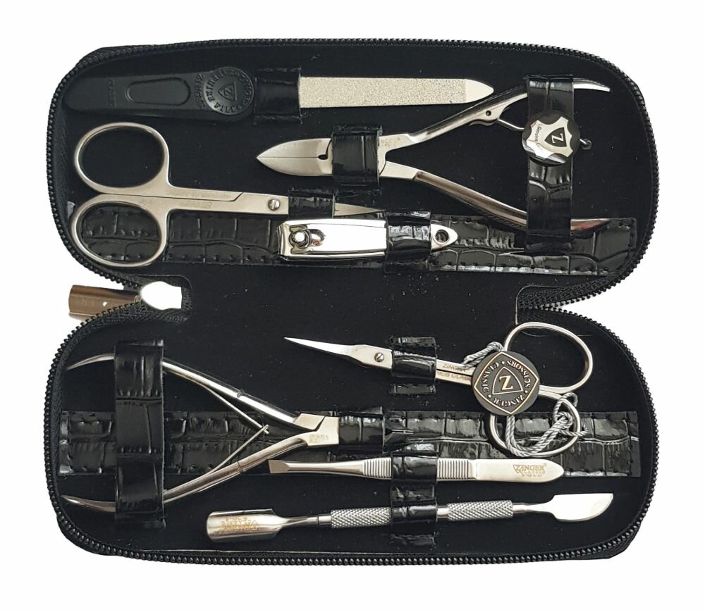 Маникюрный набор Zinger MS-7106 S, 8 предметов, чёрный