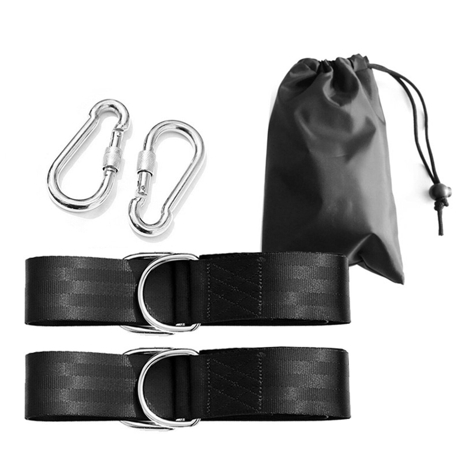 Ремни для подвешивания качелей 1000 кг/2204 фунтов, высокая грузоподъемность, комплект для подвешивания качелей без растяжения с карабинами безопасности и сумкой для переноски