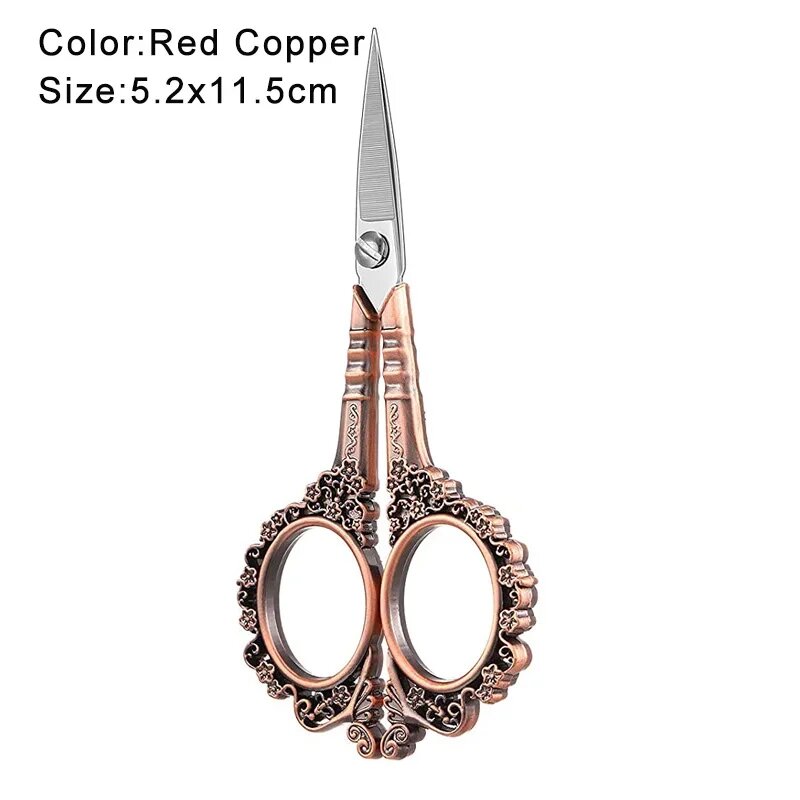 Винтажные швейные ножницы Red copper-Lily 5.2x11.5 см
