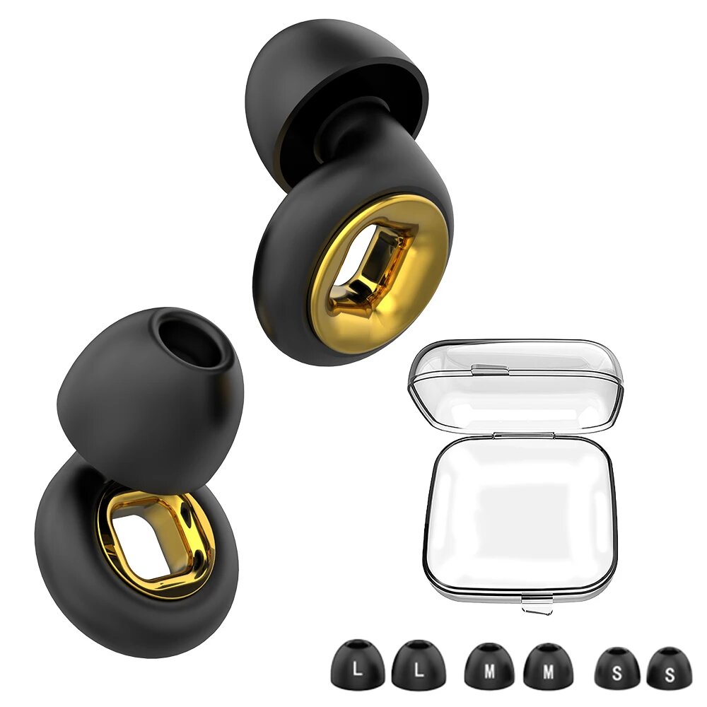 Цветные силиконовые беруши Round square Earplugs Черный, A-Bright gold