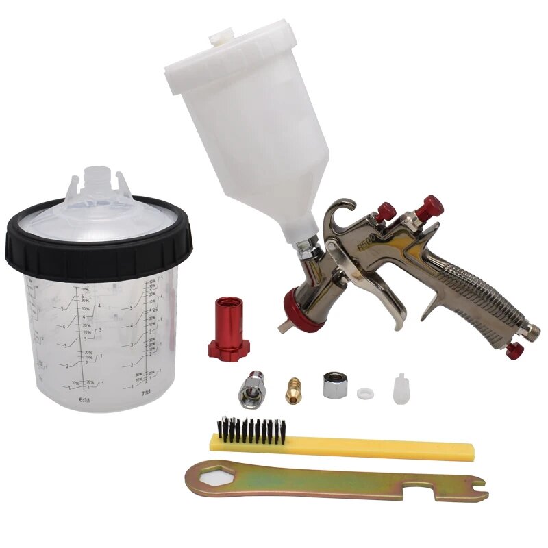 Пневматический Краскопульт LVLP R500 В Полном Комплекте С Регулятором Давления Воздуха