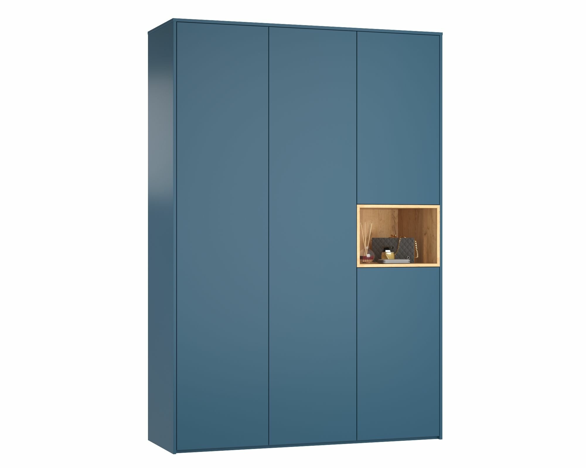 Шкаф распашной для одежды "Рокки 2" 150х220х52 Альби полуночный синий / Дуб крафт золотой