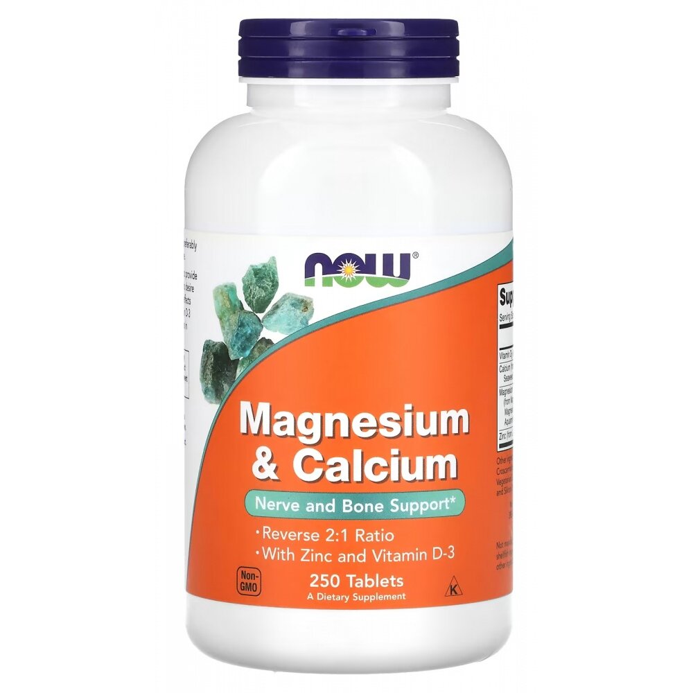 NOW Magnesium & Calcium, 250 таблеток