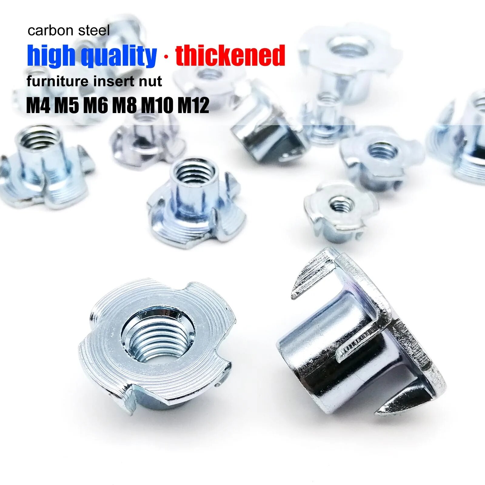 Гайки HZYUEGOU из углеродистой стали М4-М12 20pcs M6x8