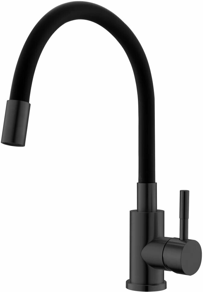 Смеситель для кухни Esko Snake K44BTotal с гибким изливом, черный матовый