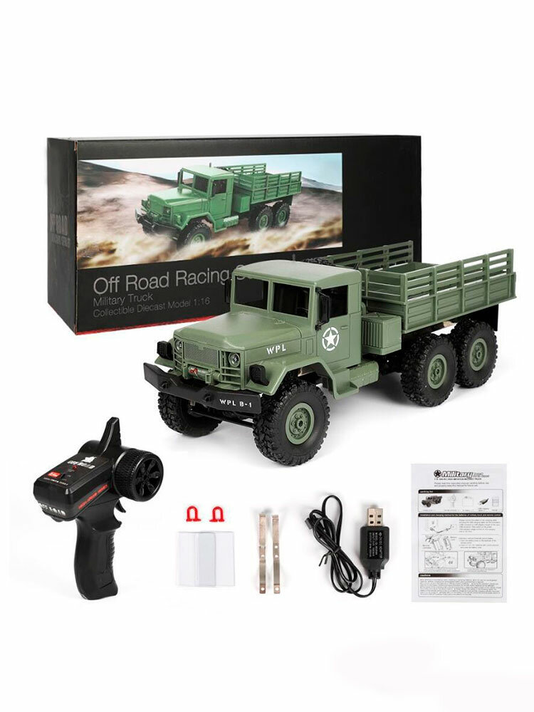 Радиоуправляемая машина WPL B-16R военный грузовик (зеленый) 6WD 2.4G 1/16 RTR B-16R-G