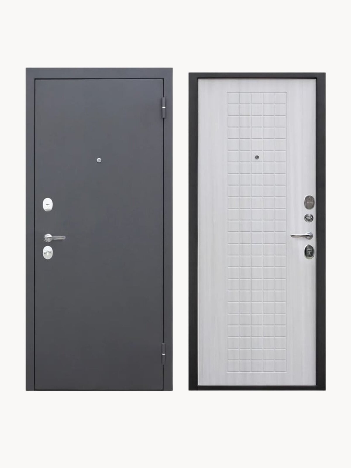 Дверь входная металлическая Foreman Ф-8 2050х960 Левая Чёрный Шелк - Сандал белый, УТ-00082815