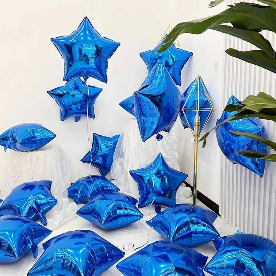Воздушные фольгированные шары Звезды 20шт 46см