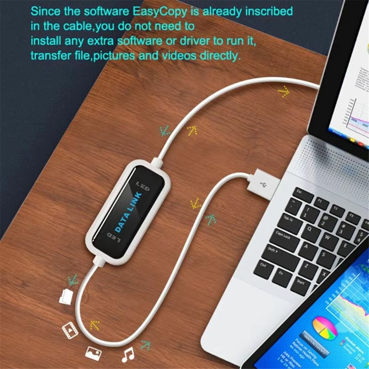 Прочный. USB PC to PC Sync Link Net Direct Data File Transfer Bridge LED Cable