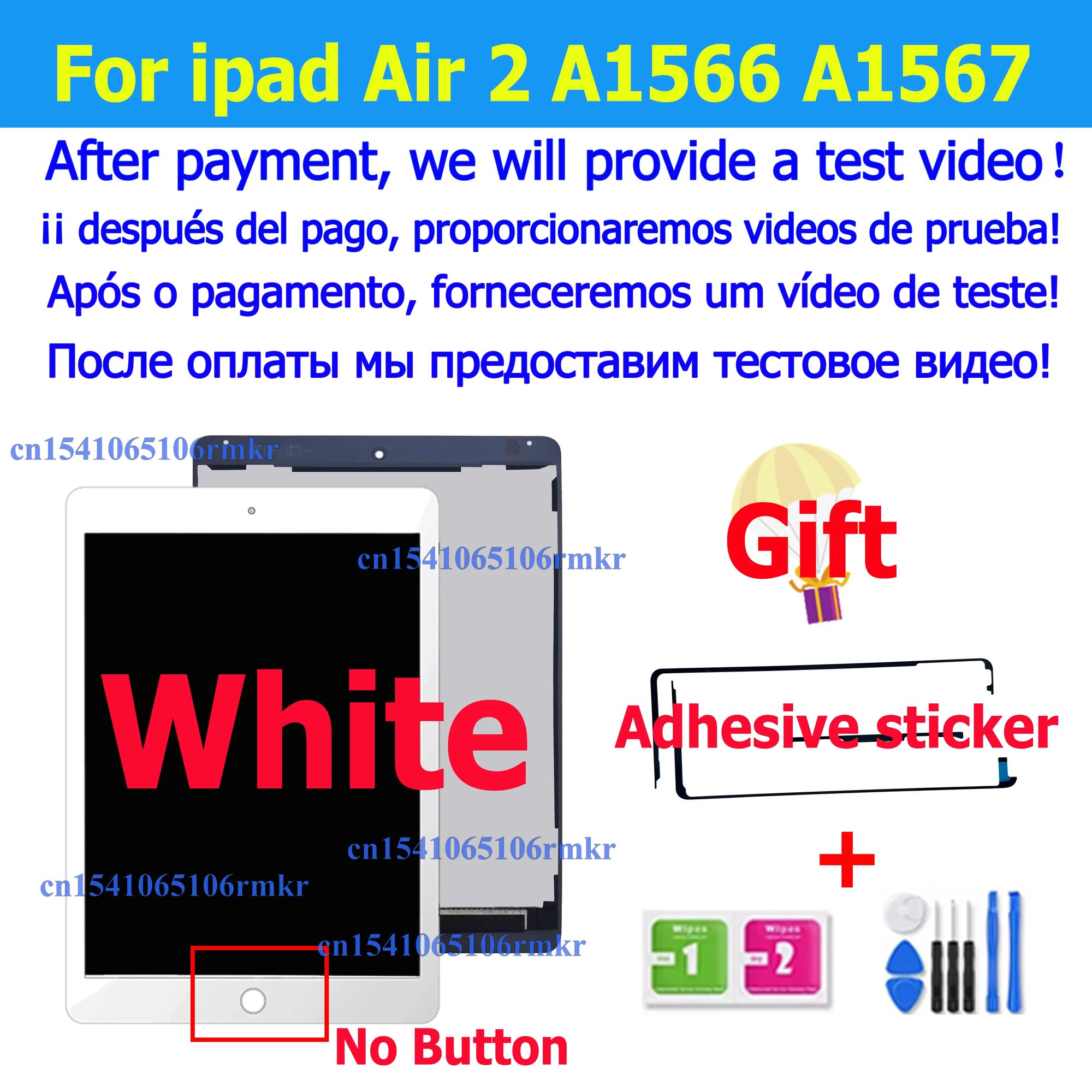 ЖК-панель для iPad Air 2 3 4 5 YLLMAOO Air2 White Assembly