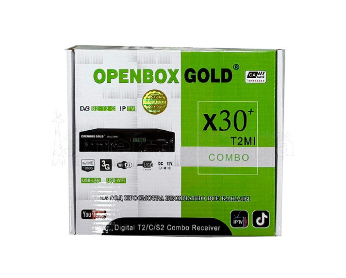Ресивер OpenBox Gold X30+, для спутникового и эфирного телевидения, Full HD