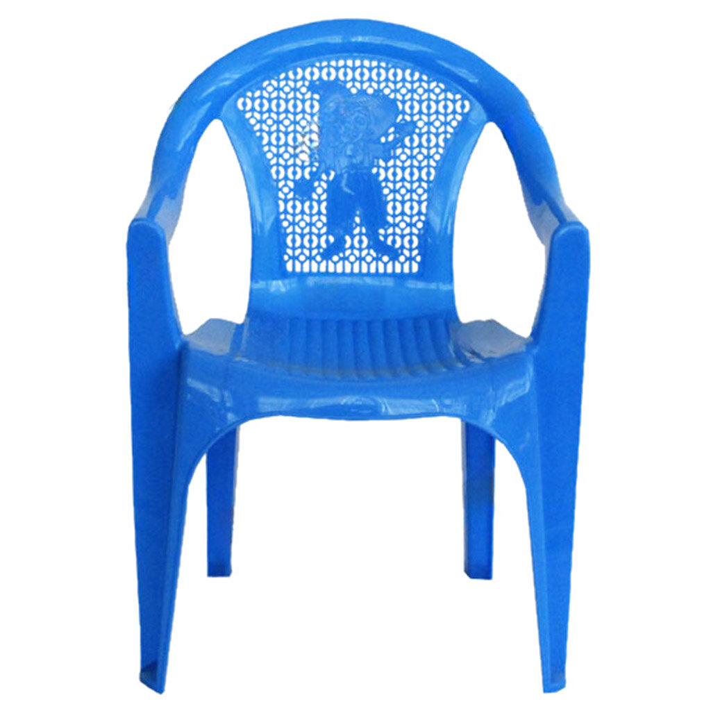 Стул детский Домашняя Мода со спинкой пластмассовый 38х35х53,5 см, полипропилен, max нагрузка 40 кг, синий (160-0055)