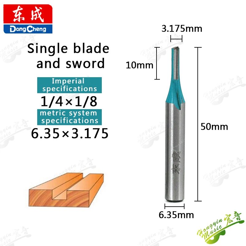 Деревообрабатывающий фрезерный станок, инкрустация кромки гитары, инструмент для изготовления гитары, обрезной станок, патрон 6,35 мм с milling cutter3.175