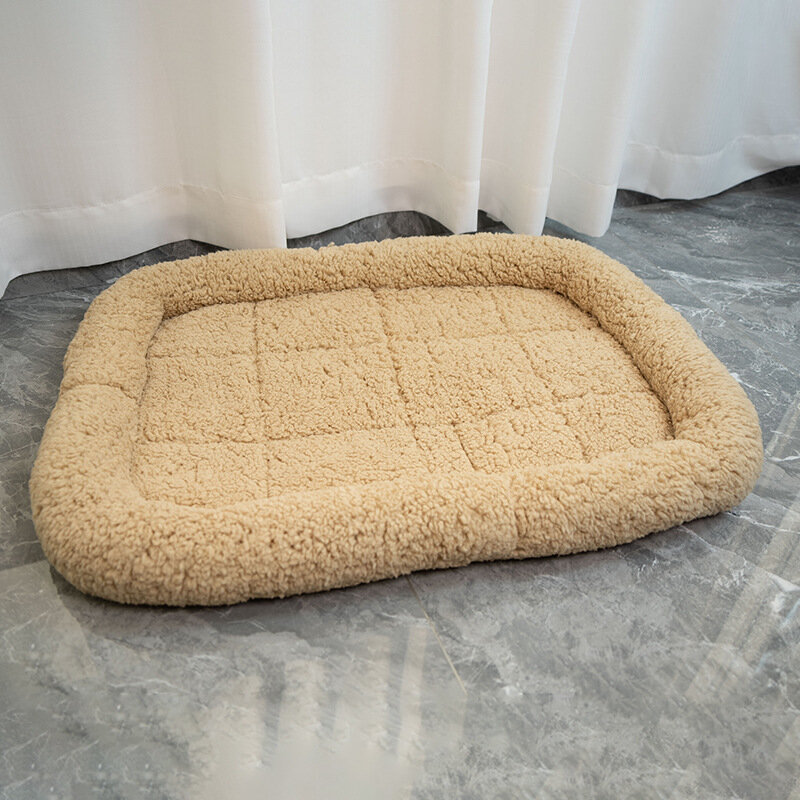 Собачий коврик ватный бархат теплая собачья будка осенью и зимой [Экспортный заказ] Коричневый_Размер S [61*46 см]
