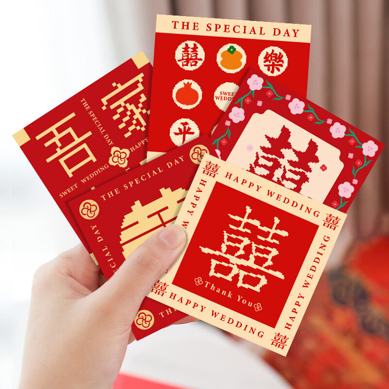 Красные конверты для свадеб, маленькие красные конверты, реквизит для свадебных приветствий, креативные конверты для блокировки дверей с счастливой денежной символикой, мини-сумки для свадеб