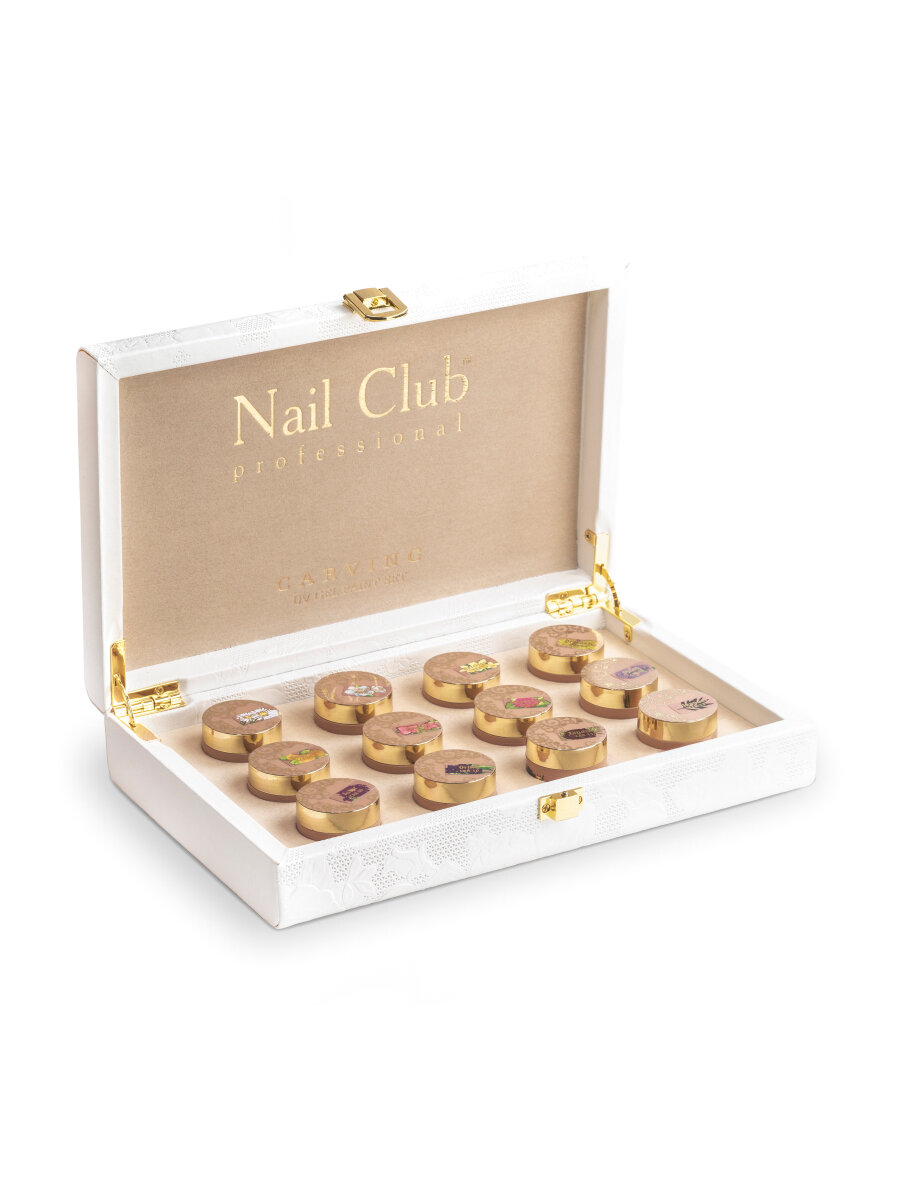 Nail Club Набор гель-красок для резки 3D элементов на ногтях CARVING 1 Летний сад 12 шт по 5 мл