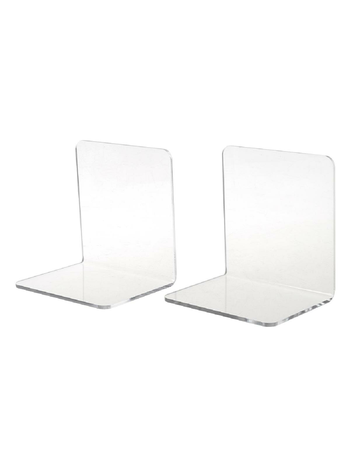 2шт Прозрачные Акриловые Подставки Для Книг L-образный Настольный Органайзер Для Настольных Книг School S
