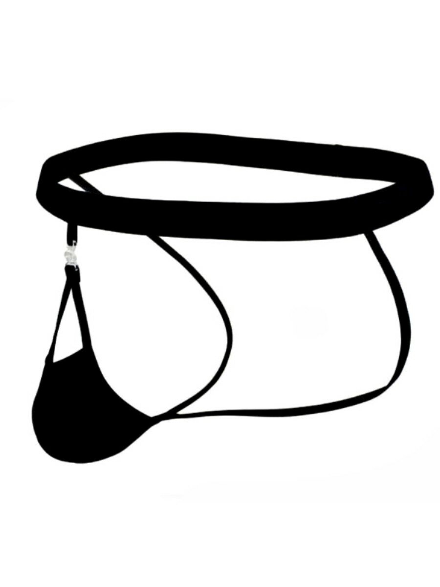 Трусы Romeo Rossi RR4004-2 2XXL, нейлон 88% и спандекс 12%, прозрачные, черные