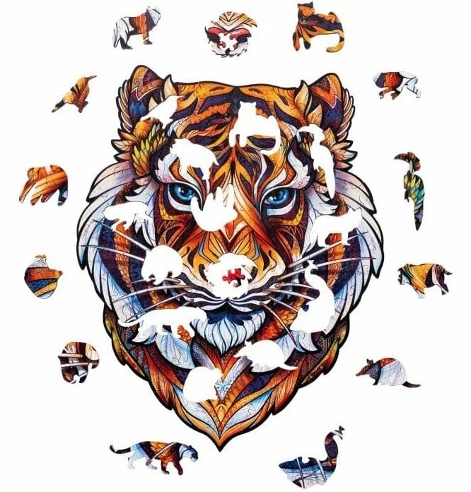 Деревянный пазл для взрослых Unidragon, тигр,181 элементов, размер M 4620755026733