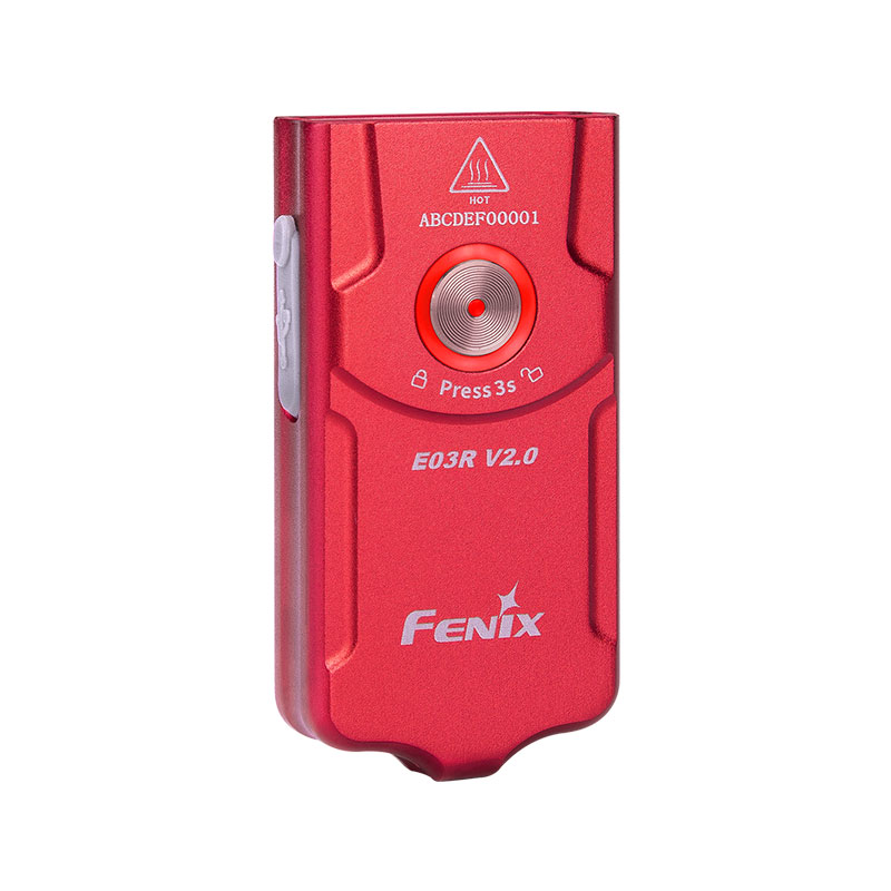 Фонарь FENIX E03R V2.0 тактический 500 люменов портативный Type-C зарядка EDC аварийный свет в красном цвете