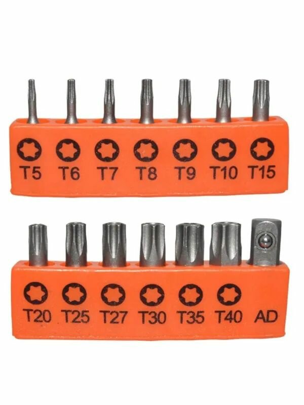 Набор из 14 предметов 25 мм для насадок-вставок Torx с отверстием T5-T40 электрической отвертки