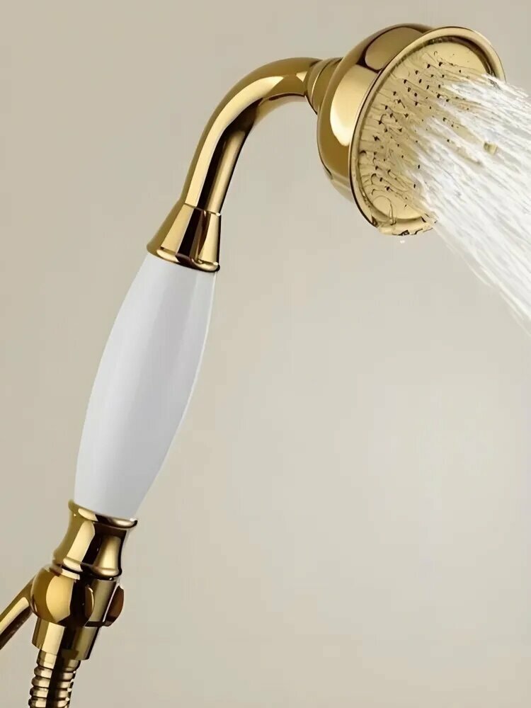 Душевая лейка в винтажном стиле, керамическая ручка, медь