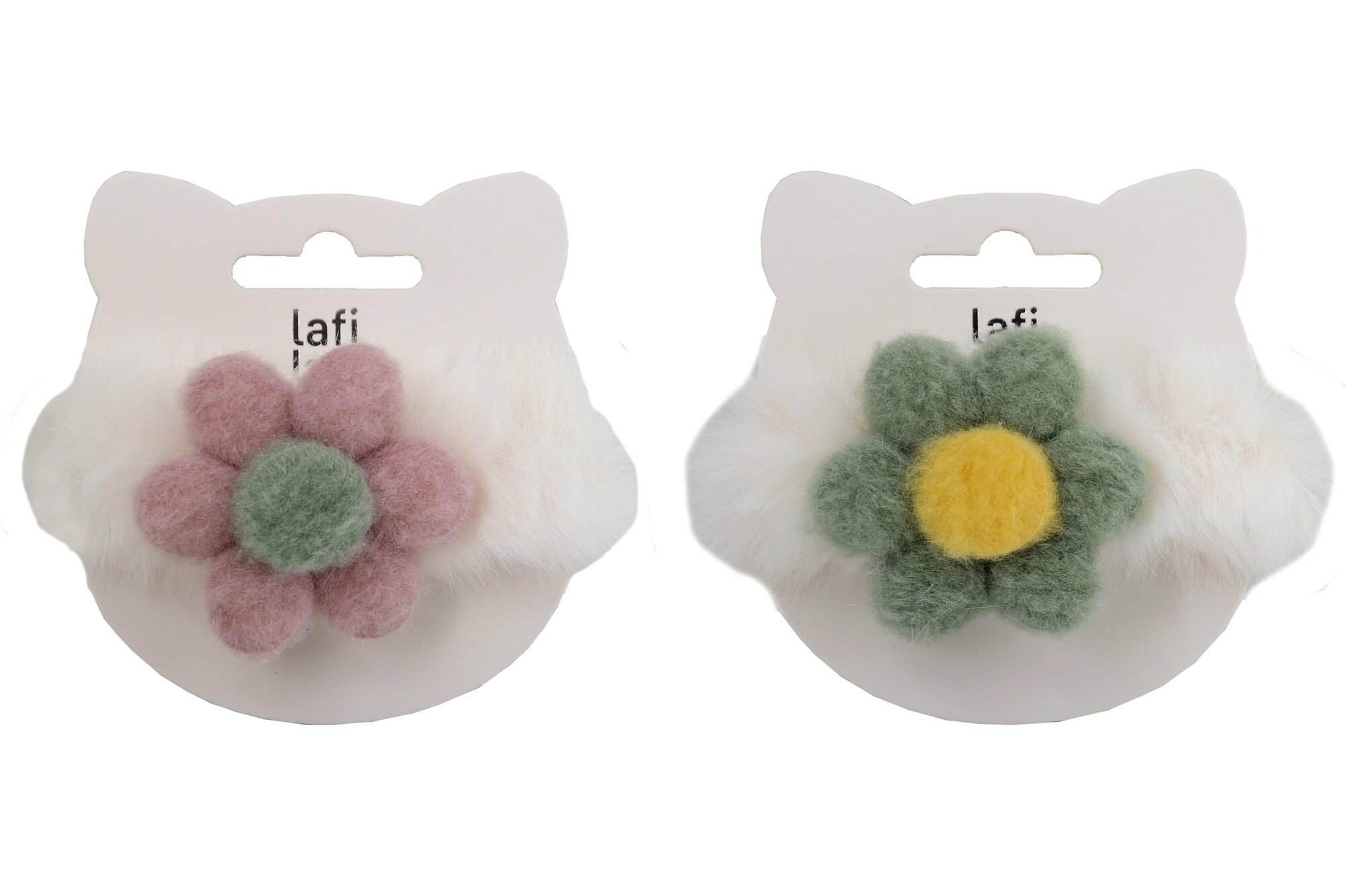 Резиночка Цветочек (белая) (иск. мех) (12-Shangmao-202507-PJK18)