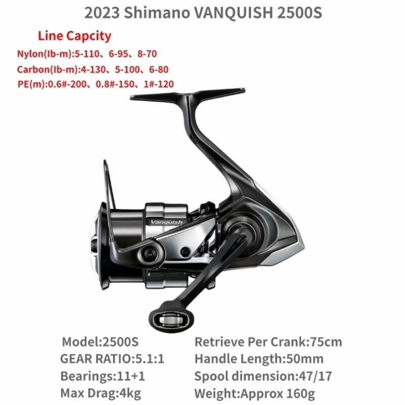 2023 SHIMANO Vanquish 2500S Легкая чашечка для косой резьбы на прялке