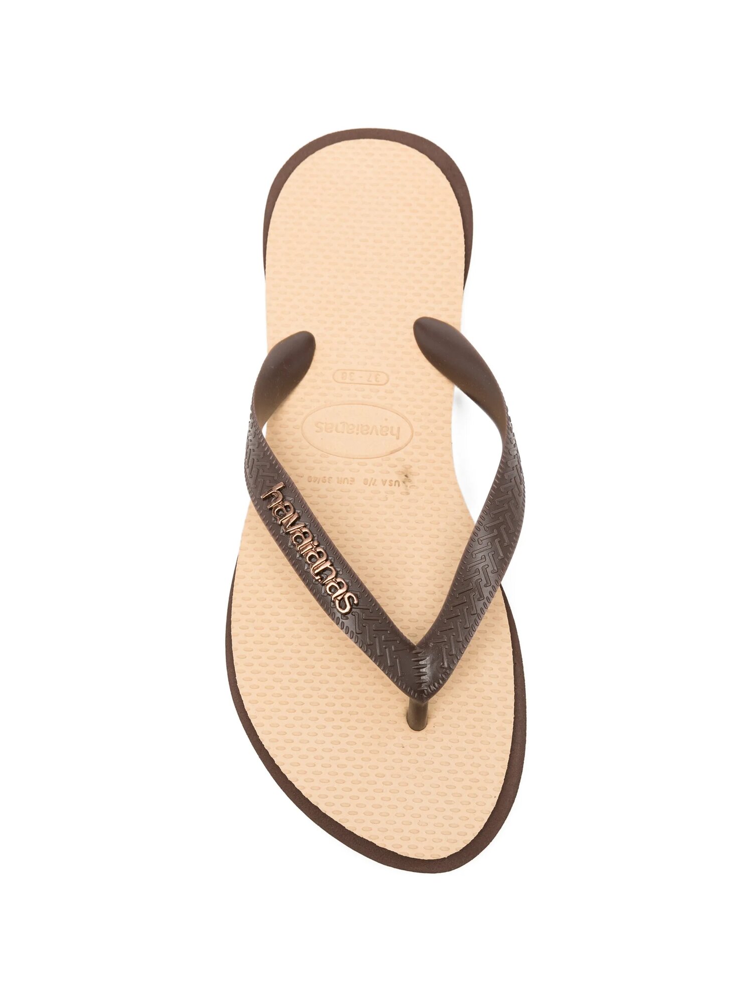 Шлёпанцы havaianas Logo-plaque flip flops, размер 41-42 EU, brown — фото 1