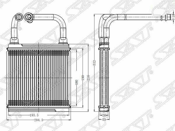Радиатор отопителя салона SAT ST-MD57-395-0 Mercedes-Benz E-Class 02-09 / CLS-Class 04-10