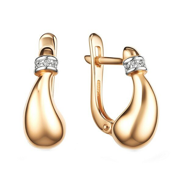 Серьги JEWELIN, красное золото, 585 проба, фианит