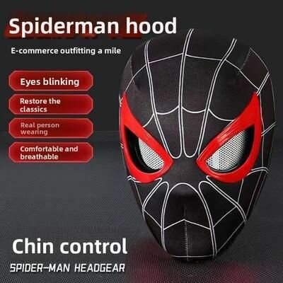 Spider-Man Маска-шлем Человека-паука Майлза с электрической подсветкой и мигающими огнями, сенсорное управление, светящаяся маска для Хэллоуина и косплея