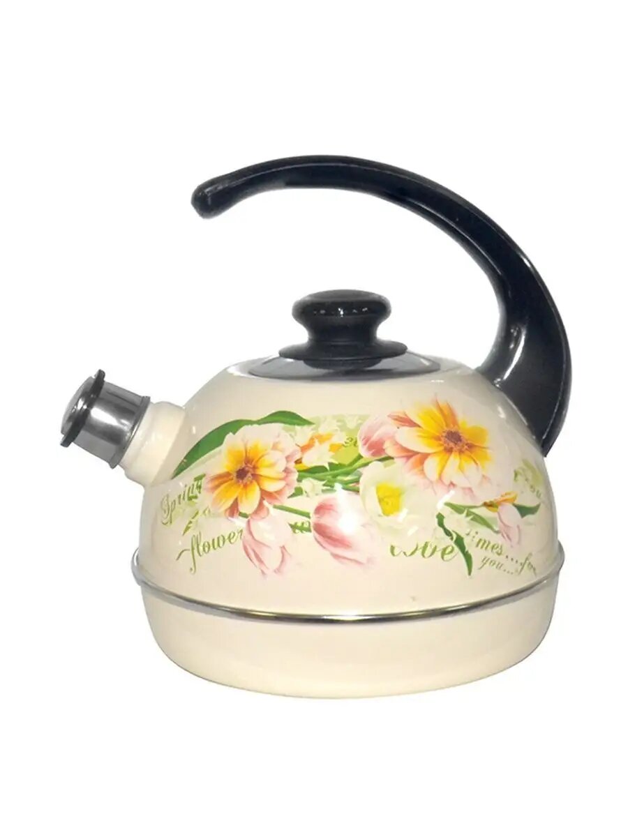 Чайник со свистком 2,5л. Эмалированный для всех видов плит.