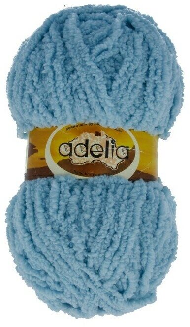 Пряжа ADELIA "SOFIA" 100% полиэстер 50 г 90 м №23 голубой 1 клубок