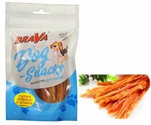 Лакомство для собак brava сушеные куриные пластинки 90г /50/