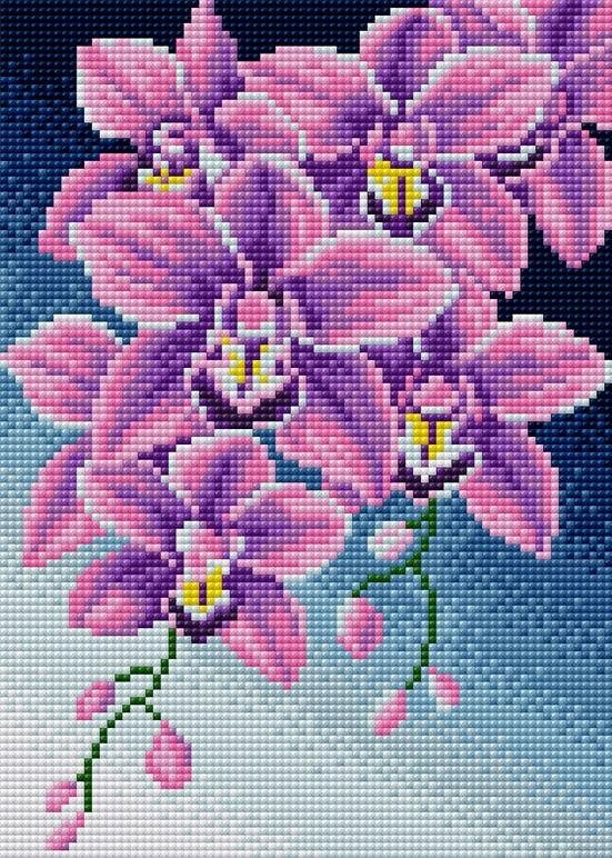 Набор Вышиваем бисером #V-56 Магнит "Орхидеи", Алмазная Мозаика, 20 х 28.5 см