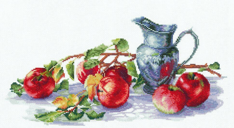 Набор для вышивания Сделай своими руками #С-60 Сочные яблоки, Счетный крест, 19.5 х 24 см