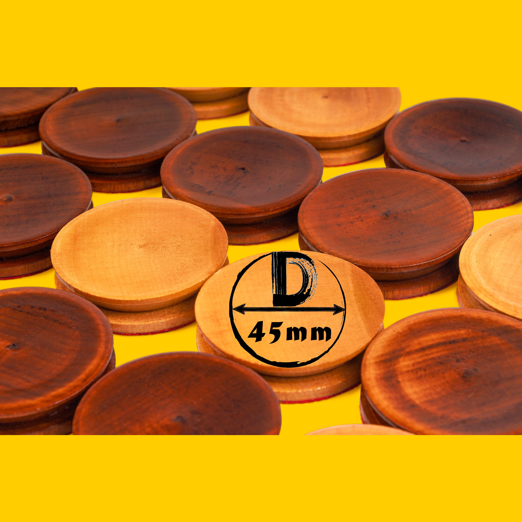 Фишки для нард, фишки для шашек 45 мм Дуб
