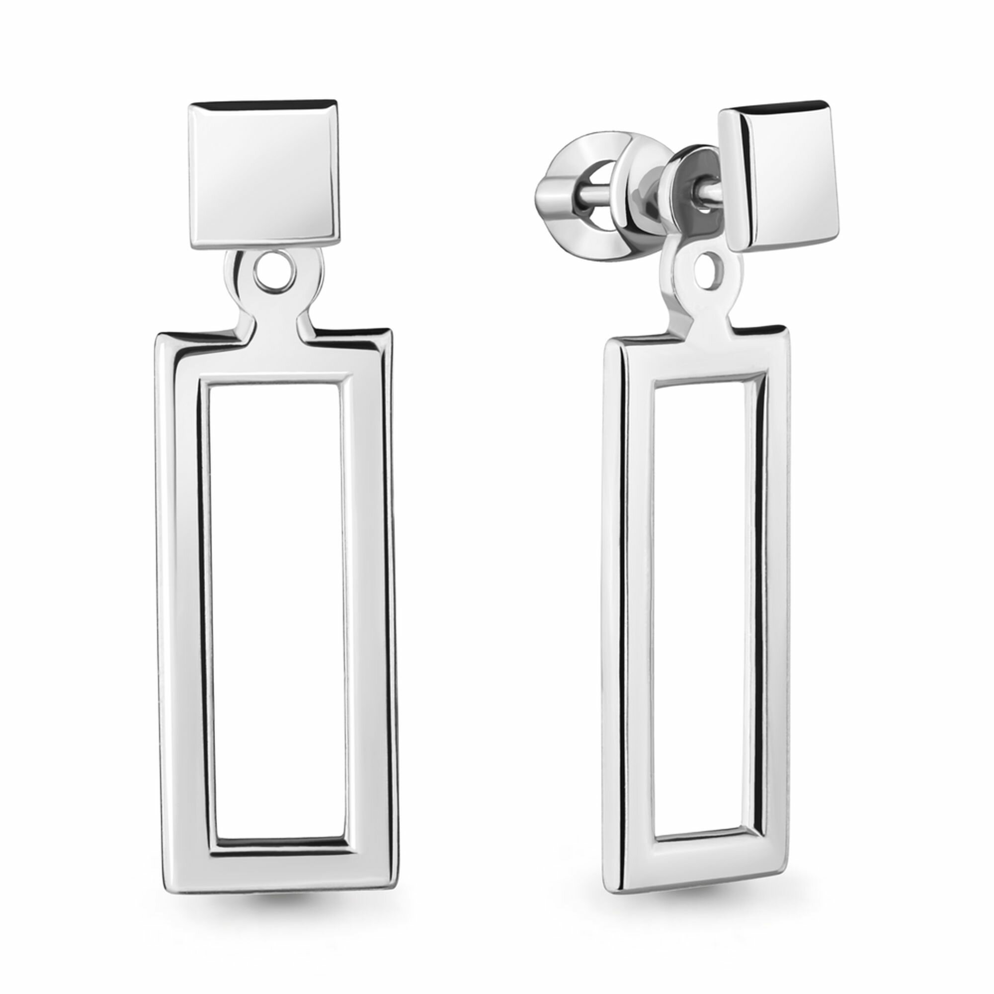 Серьги трансформеры, серебро, 925 проба, родирование