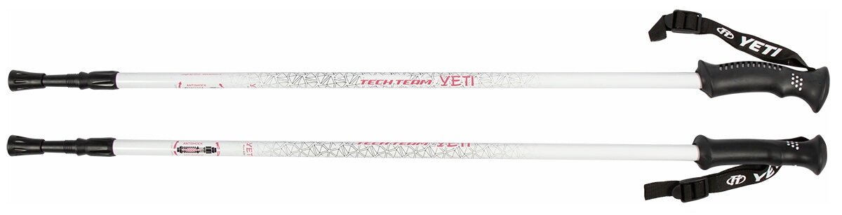 Палки для скандинавской ходьбы Tech Team Yeti 2-х сек. White 115-135 см пл. ручка