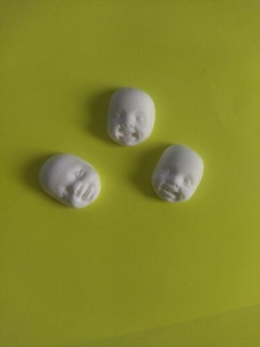 Набор лиц - 3 шт. для ватной игрушки и куклы, малыш, ребенок, мальчик, девочка