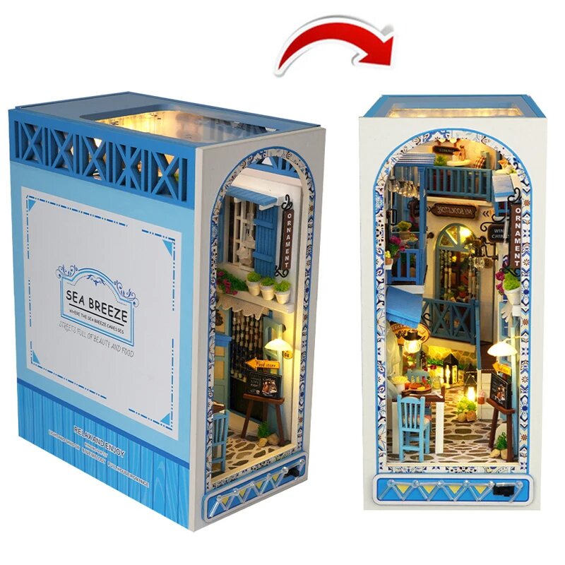 Деревянный конструктор «Сделай сам» в виде набора из миниатюрных домиков, мебели, растений и аксессуаров