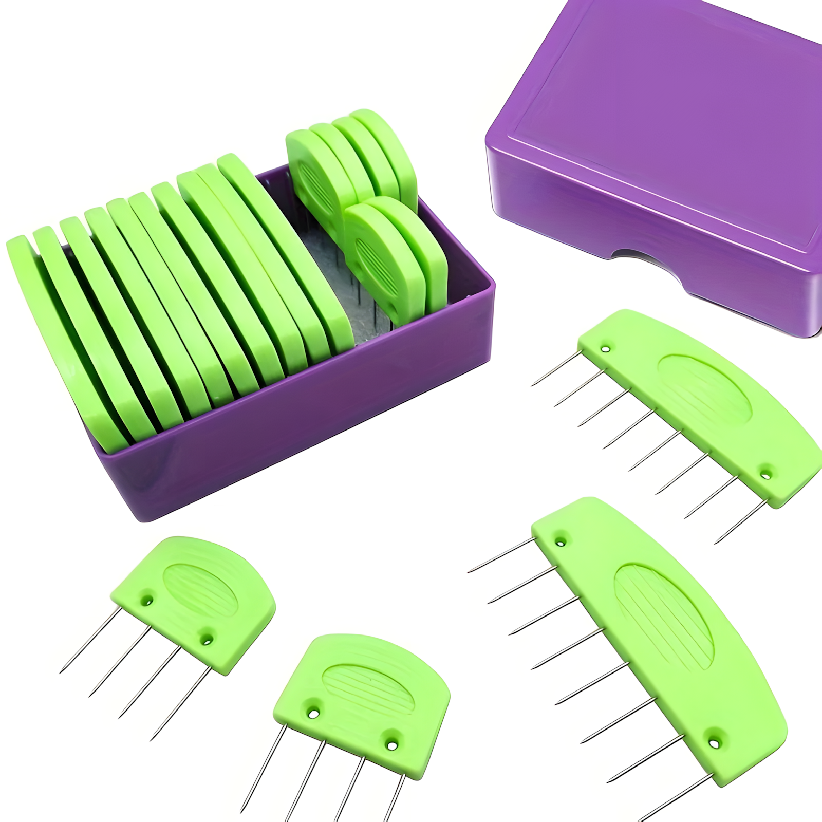 Иглы фиксаторы для блокировки вязанных изделий, 20 штук, зеленые