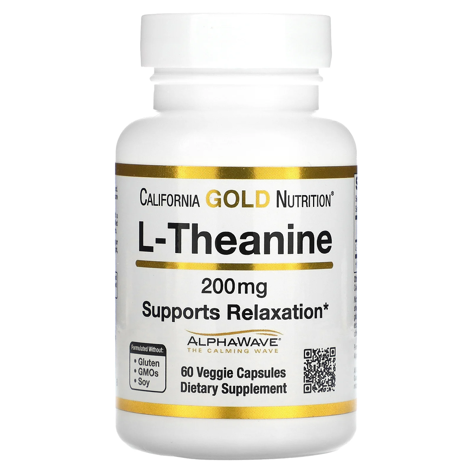 California Gold Nutrition L-Theanine AlphaWave вег. капс, 200 мг, 60 шт.