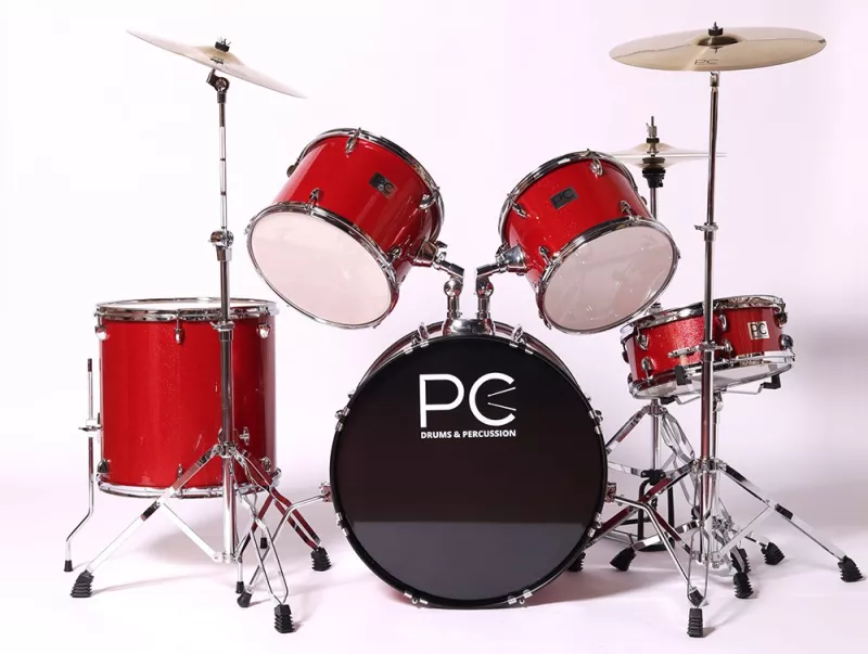 PCDS0901 RD ударная установка, 5 барабанов, 22х16", 16x16", 13x10", 12x9", 14x5,5", красные, стойки: под малый, журавль, прямая, хай-хет, педаль, стул, тарелки 14"HH,16" Crash,18"Crash Ride, PC drums