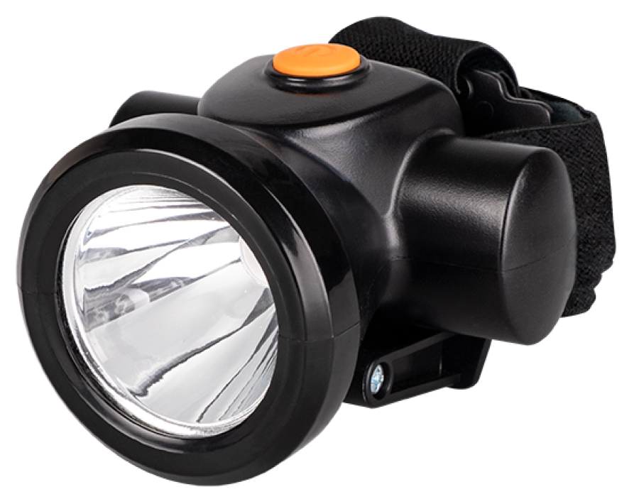 Фонарь налобный светодиодный Jazzway / Джазвэй AccuH8-L3W на аккумуляторе 3.7В 2000мАч, дальность луча 200 метров, IP20 130Лм, 5024571 / на голову