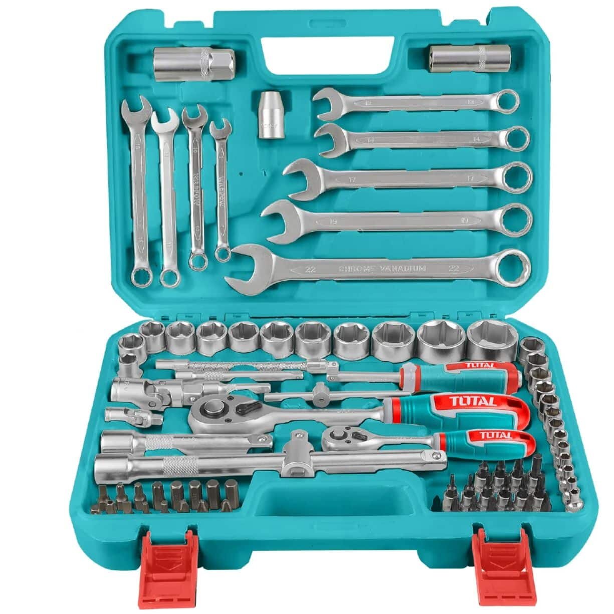 Набор автомобильных инструментов TOTAL THT421802, 82 предм.