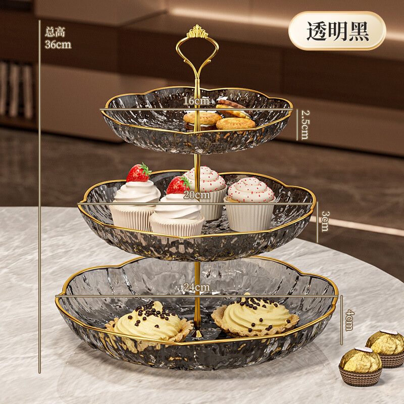 Многослойная фруктовая тарелка для дома, гостиной, кофейного стола, конфетная тарелка, поднос для тортов, роскошная высококачественная подставка для закусок и десертов