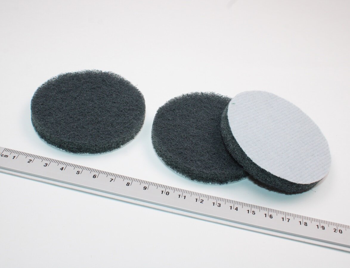 Круг скотч-брайта на липучке, черный(набор 3 шт.)