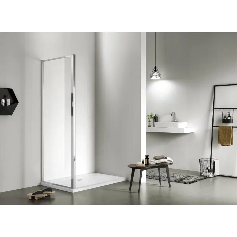 Душевая перегородка Aquatek ария 90x200 AQ ARI WA 09020CH стекло прозрачное профиль хром